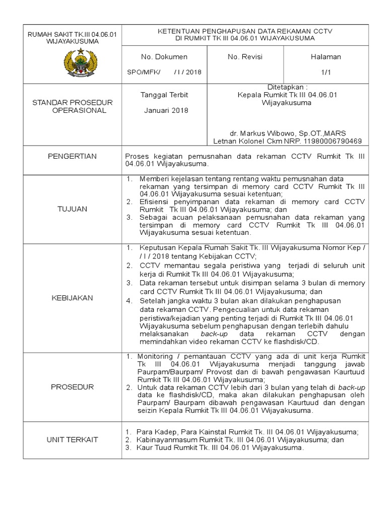 Ketentuan Penghapusan CCTV | PDF