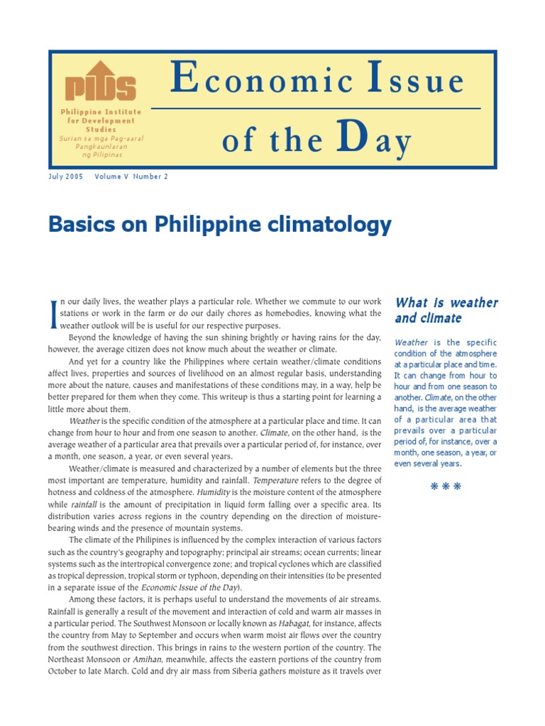 Understanding Philippine Weather and Climate: A Basic Primer on ...
