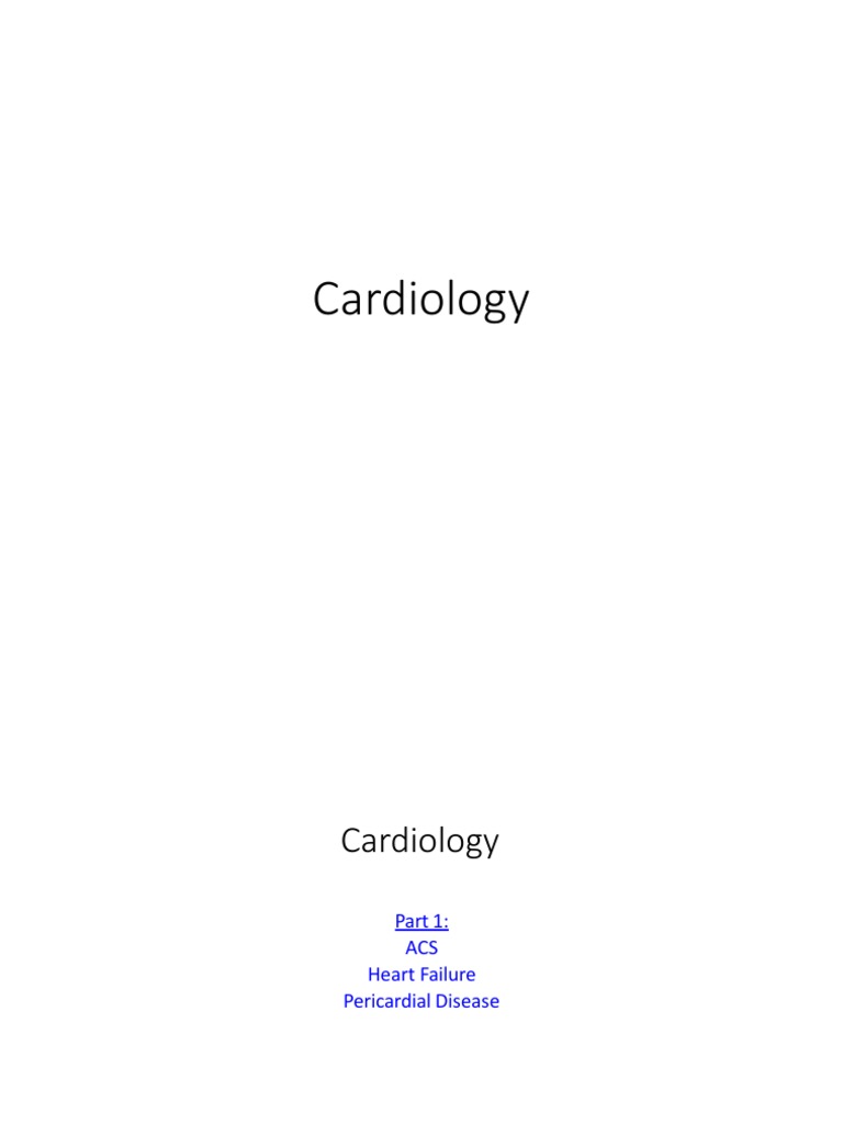 ITE Crash Course - Cardiology | PDF | Cardiovascular Physiology ...
