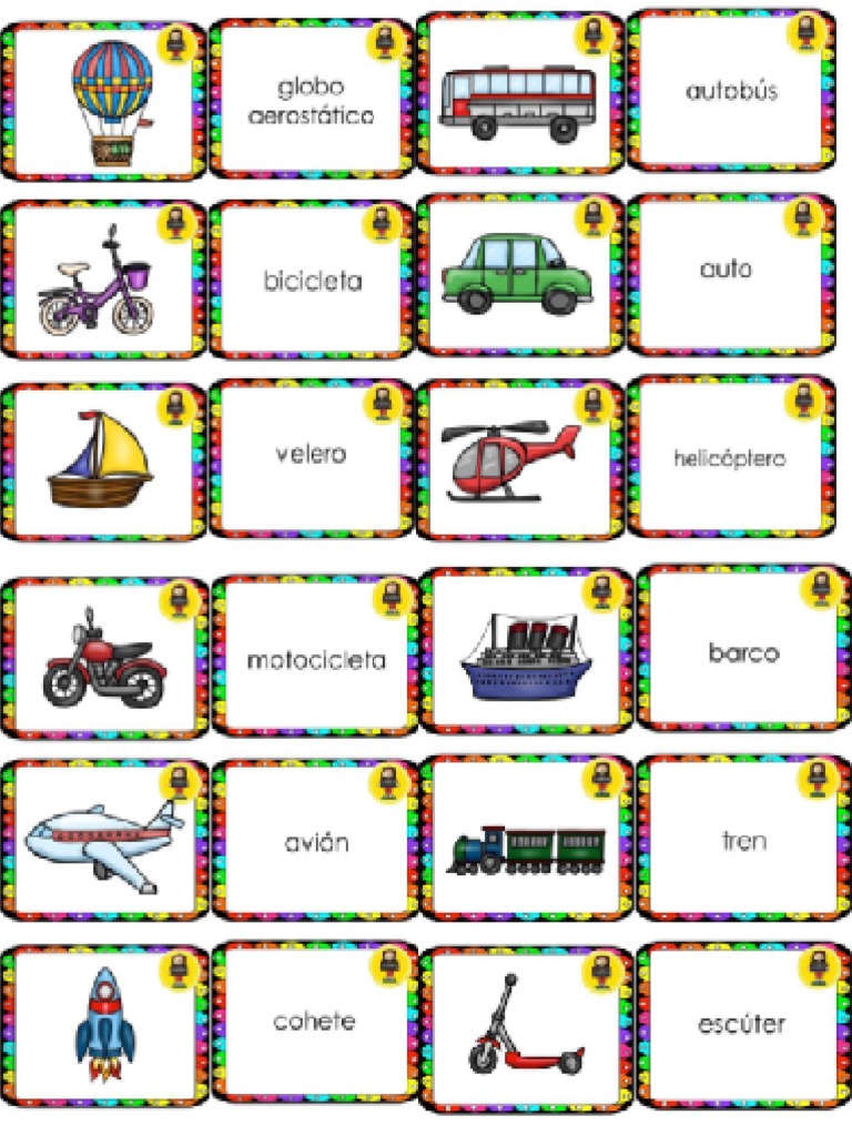 Memorama Medios de Transporte | PDF