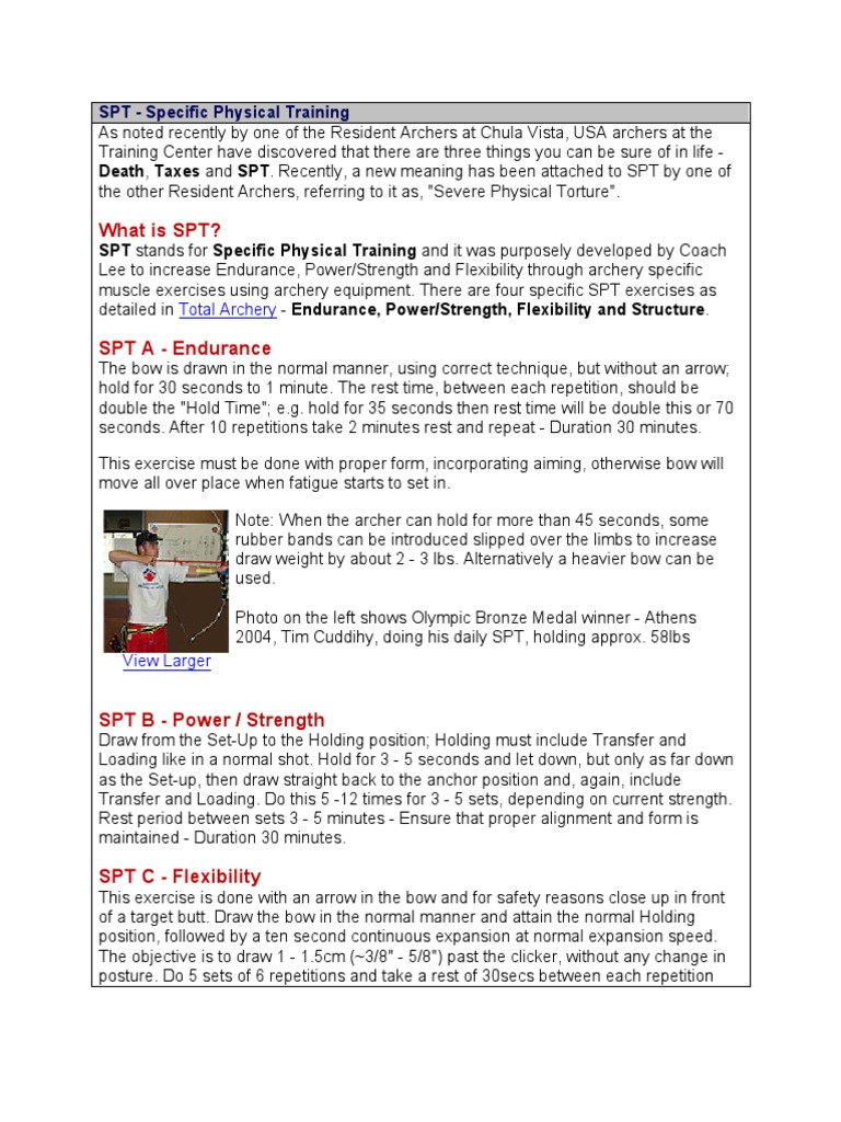 SPT Guide Specific Physical Training | PDF | Archery | Bow And Arrow