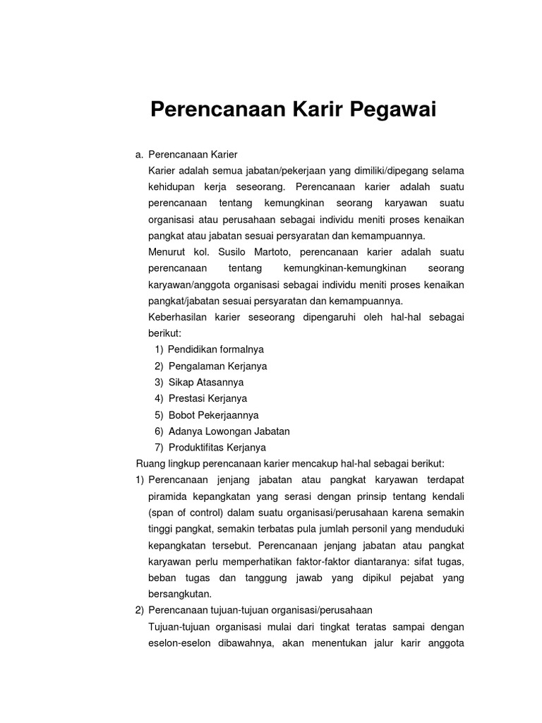 Materi 5 Perencanaan Karir Pegawai | PDF | Karier & Perkembangan | Bisnis