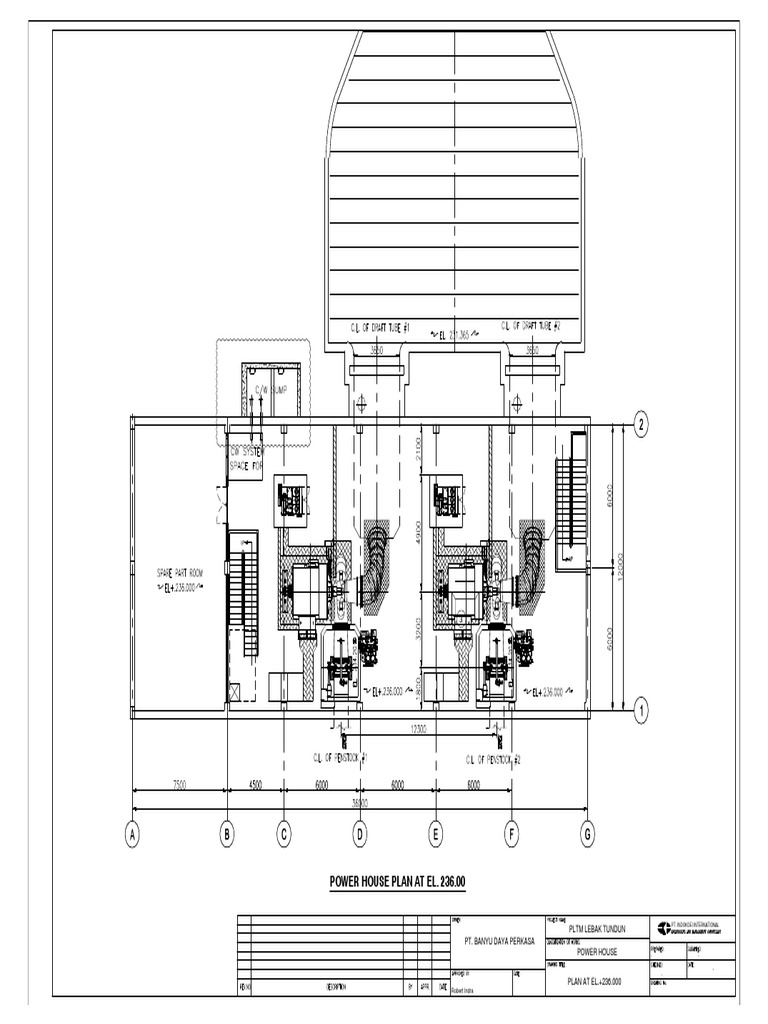 Power House Plan at El. 236.00: Pt. Banyu Daya Perkasa PLTM Lebak ...