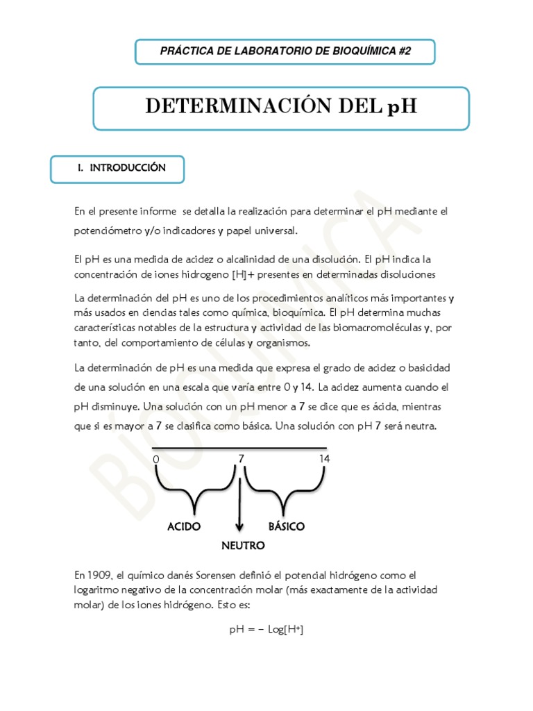 Determinacion de PH | PDF | Ph | Química analítica