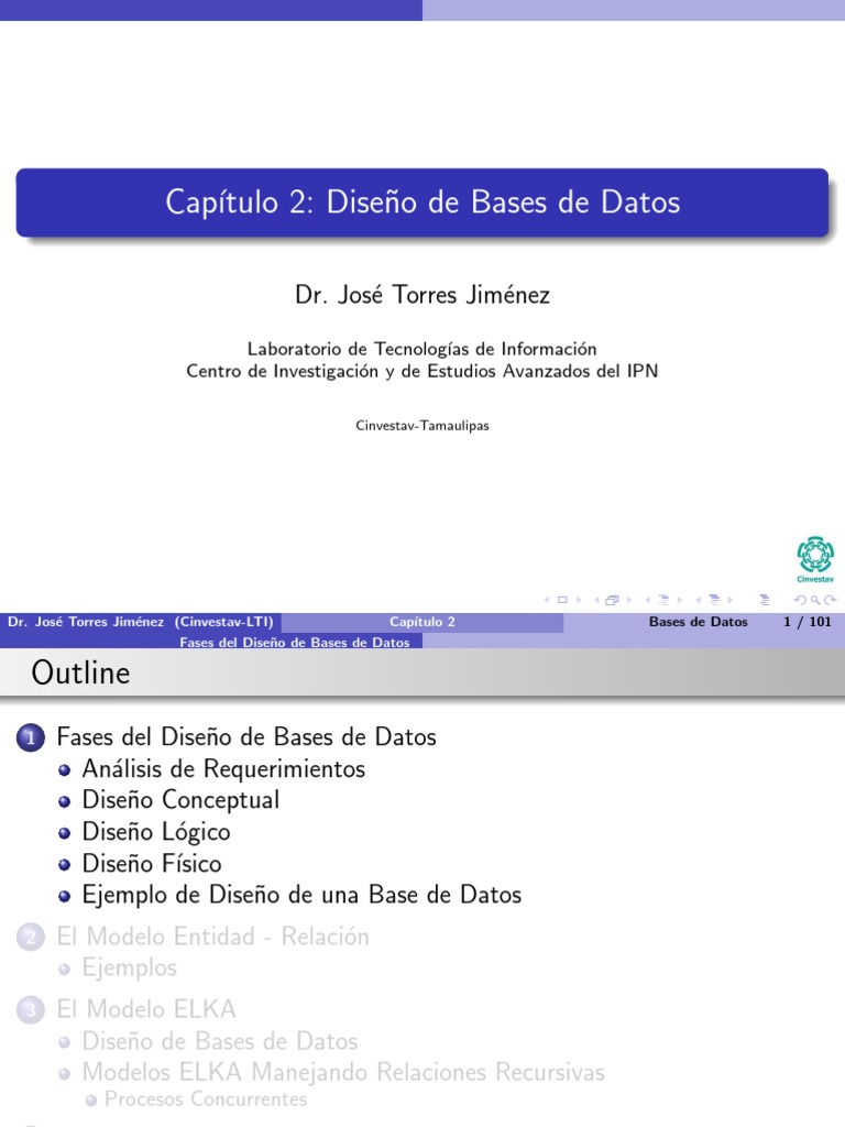 Diseño de Base de Datos (Modelo Relacional) - Dr. Jose Torres Jimenez PDF | PDF | Tabla (base de ...