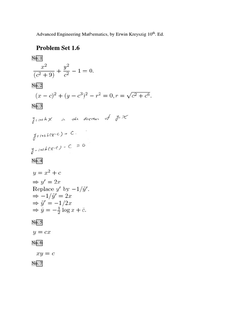 Kreyszig Advanced Engineering Math Problems | PDF | Teaching Methods ...