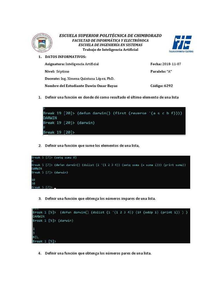 Clisp Ejercicios | PDF