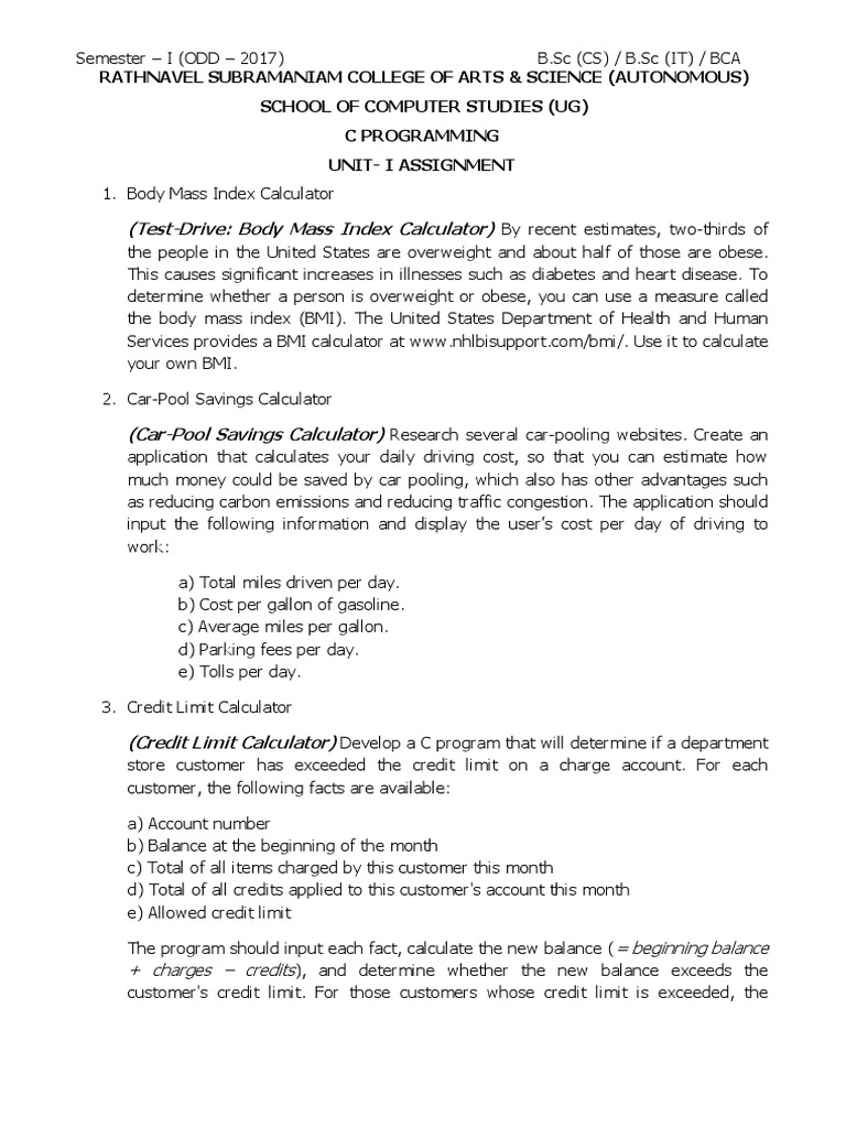 Assignment Unit - I-Upd | PDF | Body Mass Index | Obesity