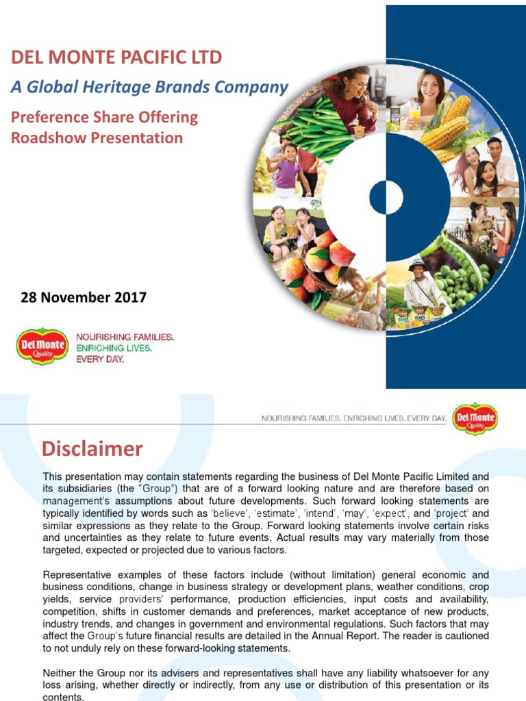 Del Monte Pacific Preference Share (2nd Tranche) Roadshow Presentation ...