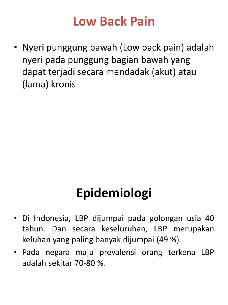 Low Back Pain | PDF
