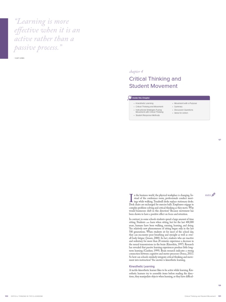 CT Book Sample Chapter 1 | PDF | Critical Thinking | Classroom