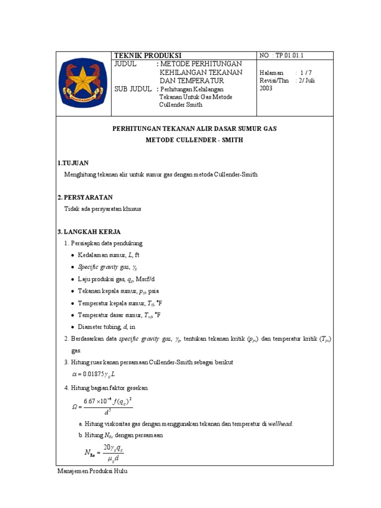 Perhitungan Kehilangan PWF Gas Methode Cullender Smith | PDF