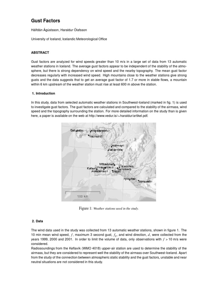 Gust Factor | PDF | Wound | Wind Speed