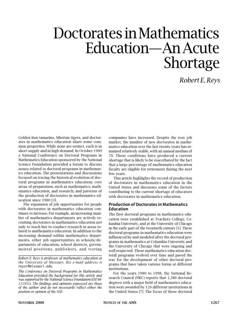 Math For Teaching | PDF | Doctorate | Graduate School