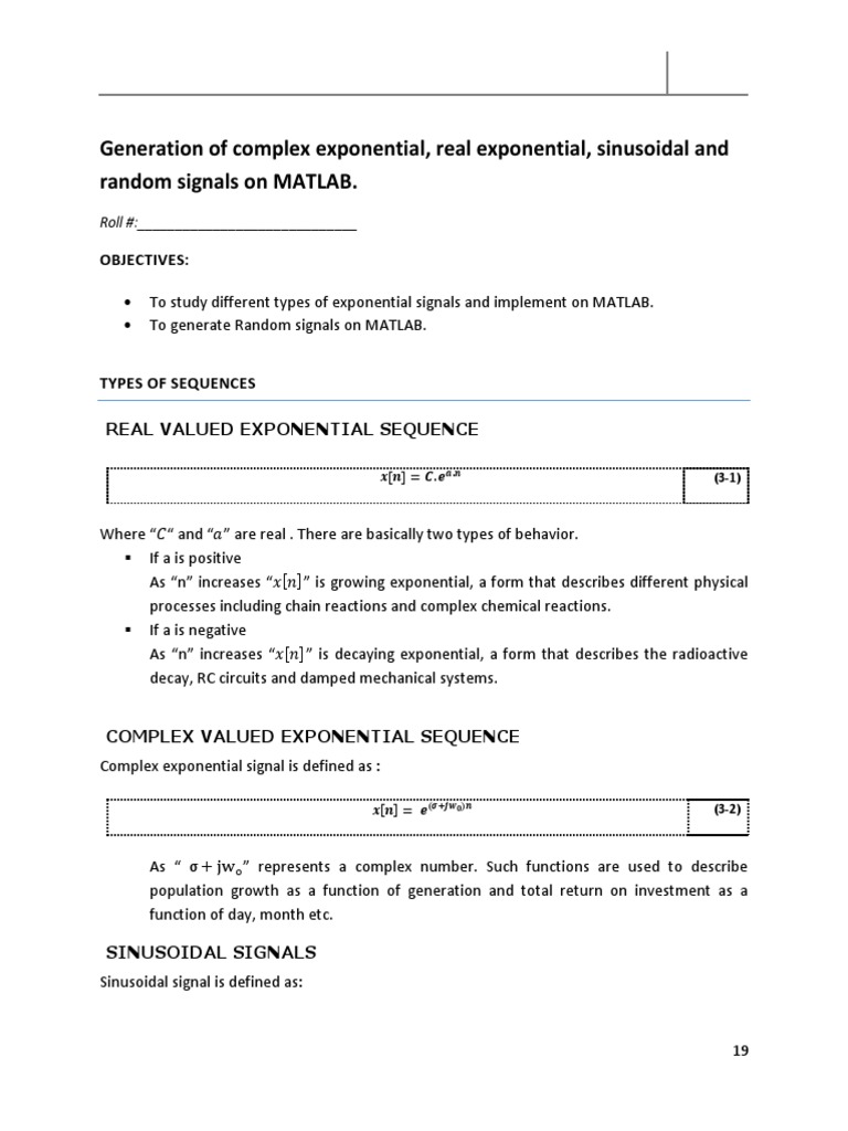 Generation of Complex Exponential | PDF | Exponential Function ...