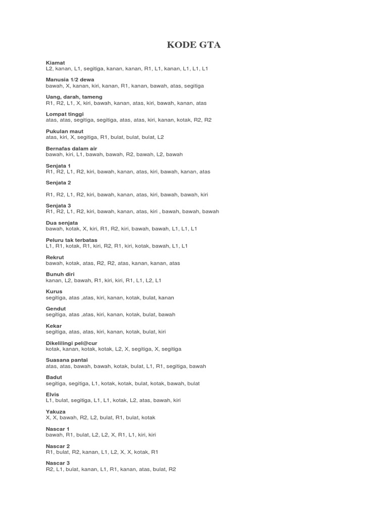 Kode Gta | PDF