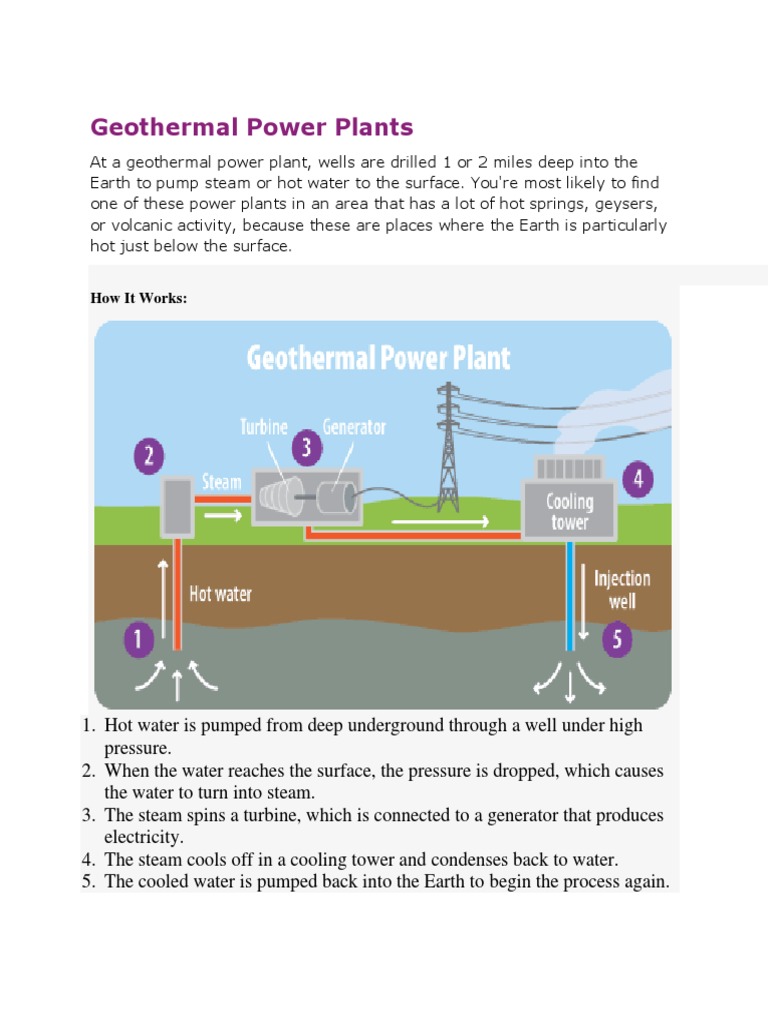 Geothermal Power Plants and How It Works | PDF
