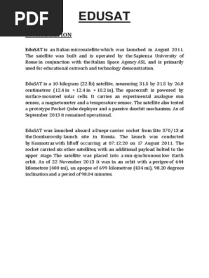 Edusat Satellite Information