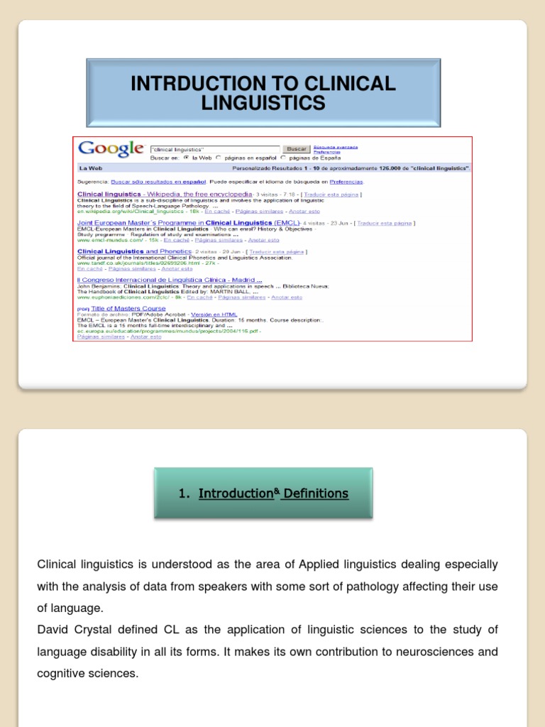 Clinical Linguistics | PDF | Speech Language Pathology | Linguistics