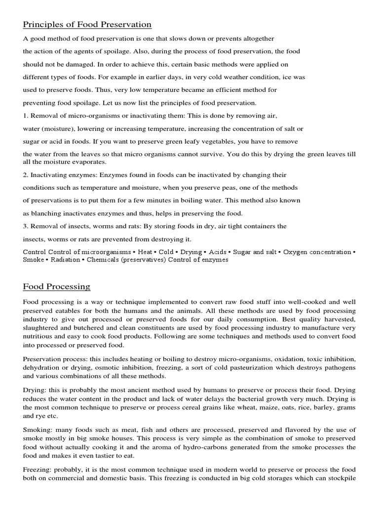 Principles of Food Preservation | PDF | Food Preservation | Compost