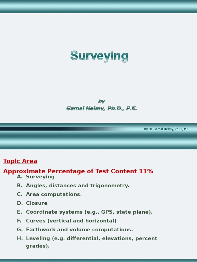 FE Surveying | PDF | Angle | Area