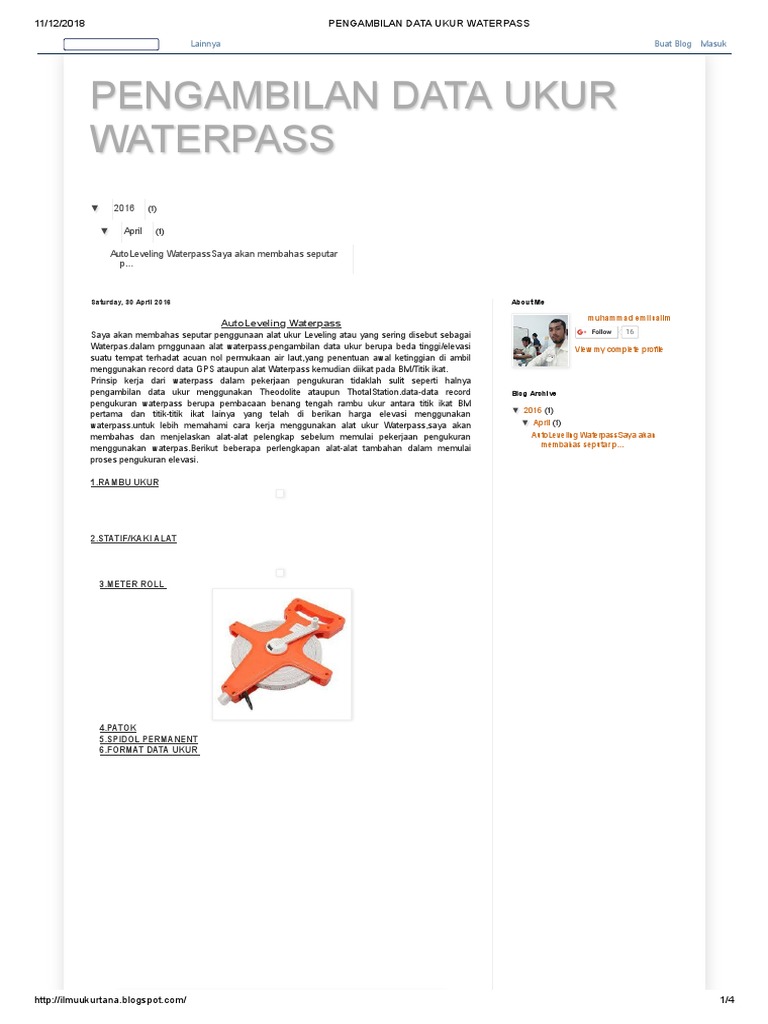 Pengambilan Data Ukur Waterpass | PDF