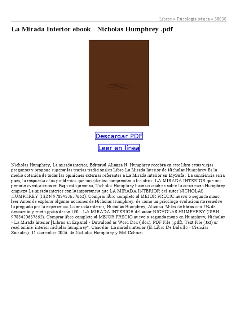 La Mirada Interior PDF | PDF