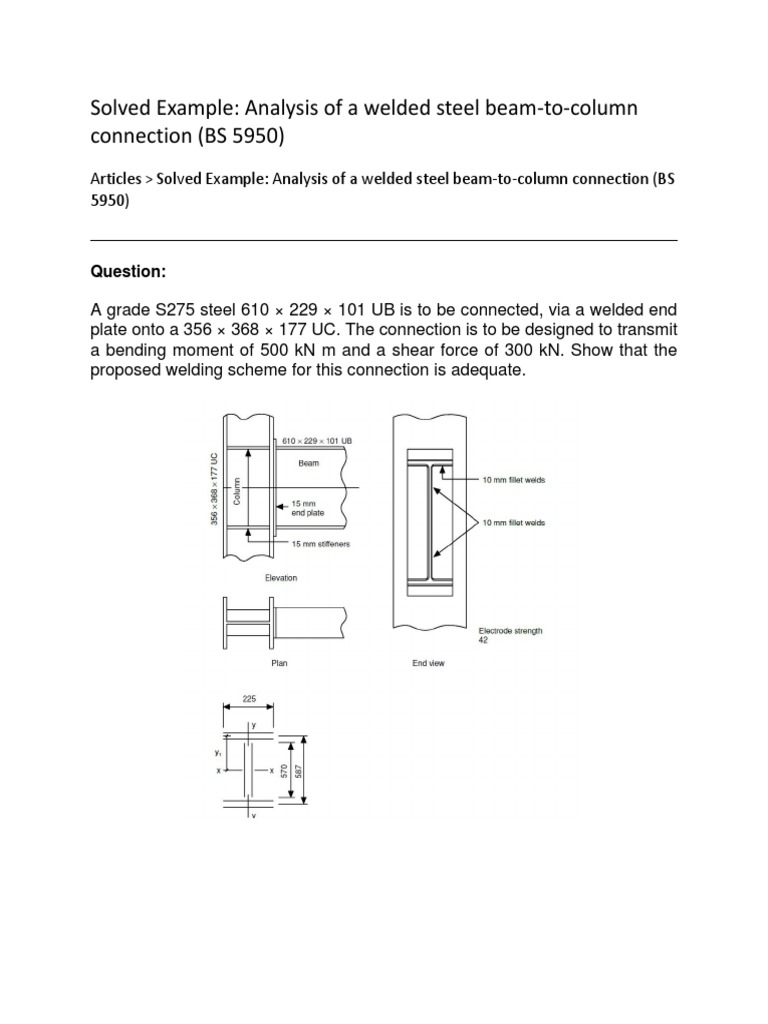 Steel Beam To Column-Welded Connection | PDF | Welding | Construction
