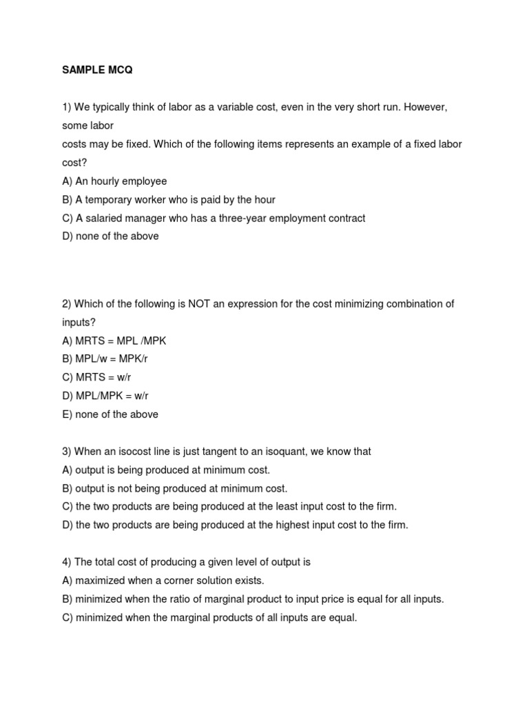 Sample MCQ | PDF