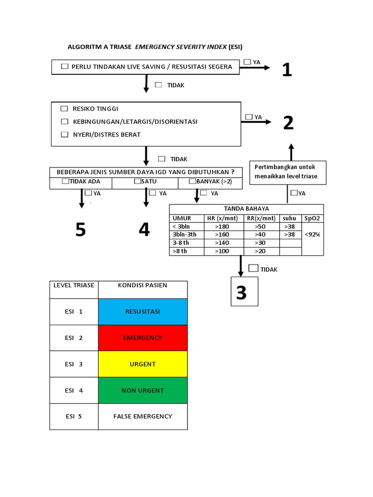 Algoritm A Triase Emergency Severity Index | PDF