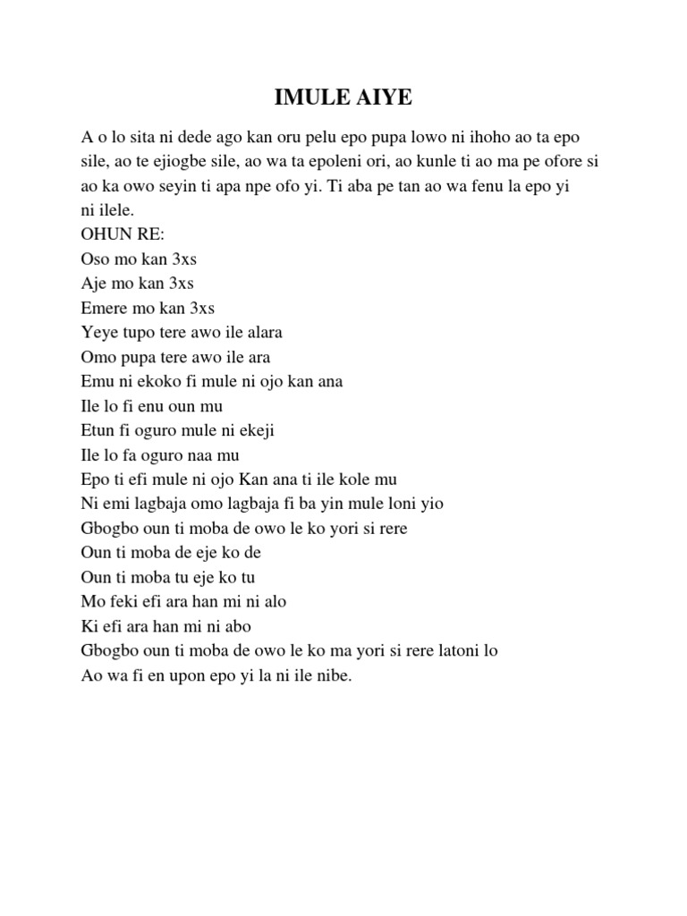 Imule Aiye | PDF
