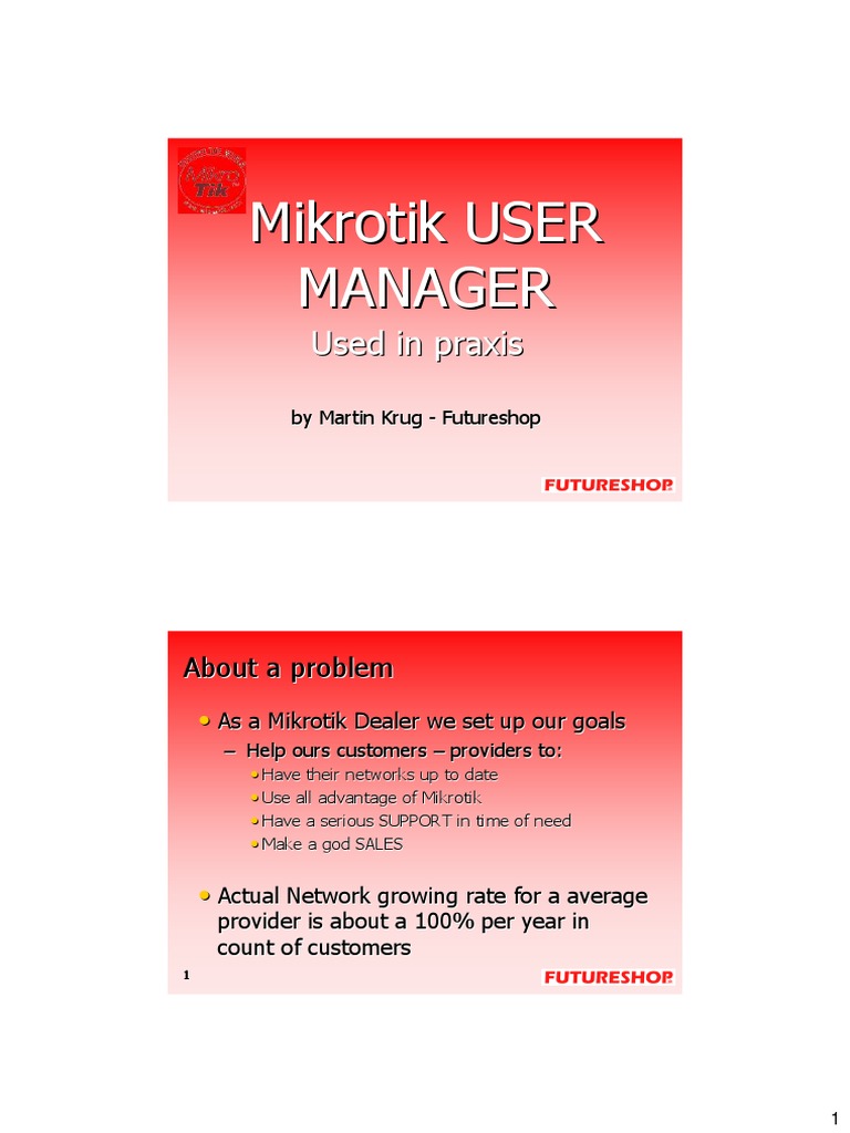 Mikrotik USER Manager | PDF | Network Switch | Computer Network