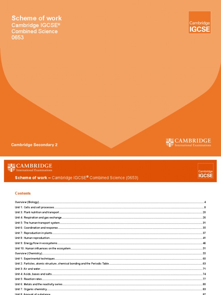 SOW Combined Science | PDF | Diffusion | Enzyme