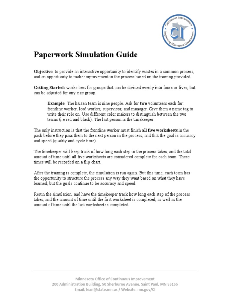 Paperwork Simulation Packet | PDF | Business | Cognitive Science