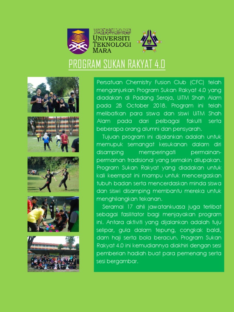 E-Laporan Sukan Rakyat 2018 | PDF