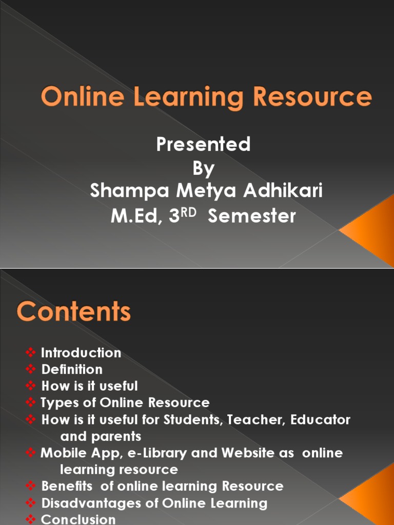 Online Learning Resources | PDF | Preservation (Library And Archival ...