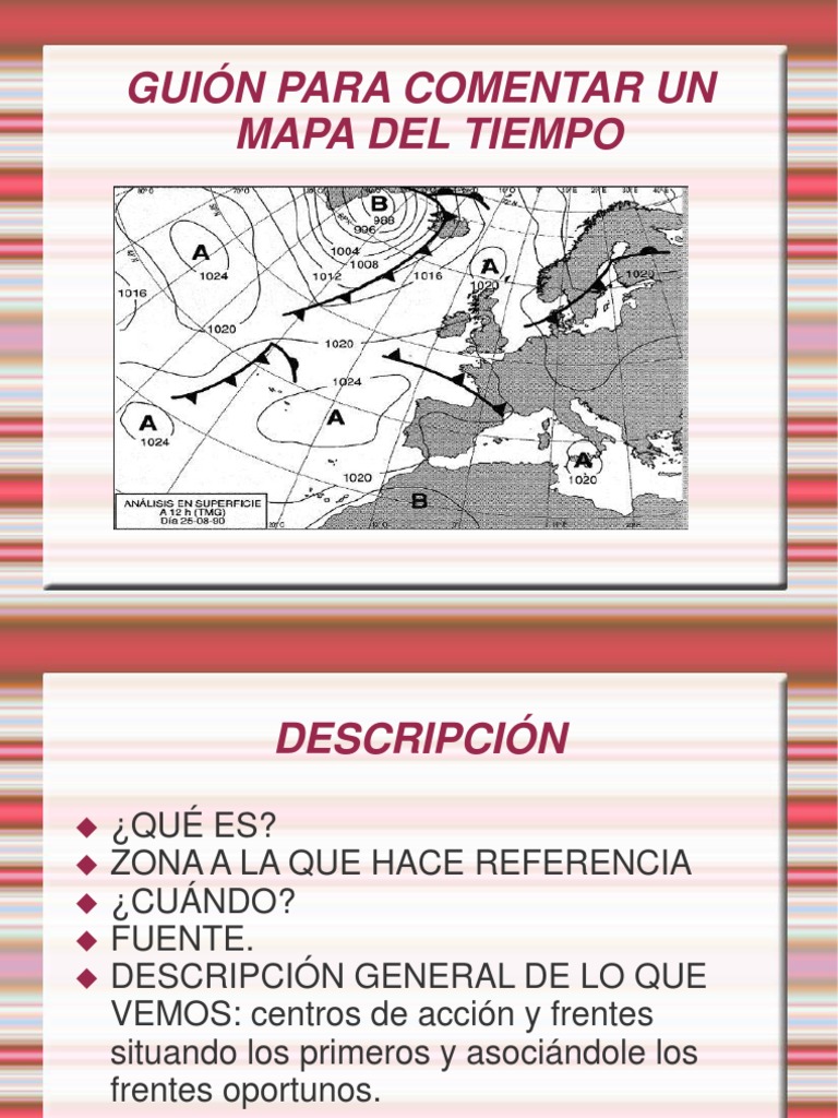 Guía Para Comentar Un Mapa Del Tiempo Pdf Estudios De Idiomas