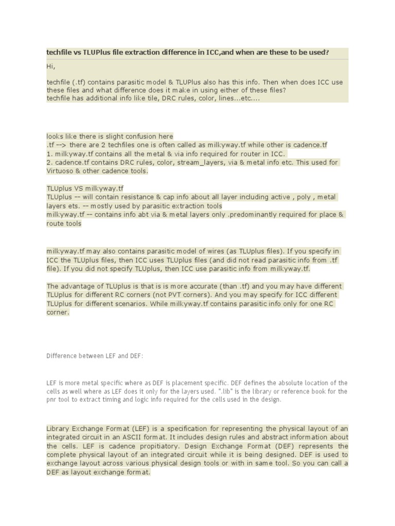 Techfile Vs TLUPlus File Extraction Difference in ICC | PDF | Computer ...