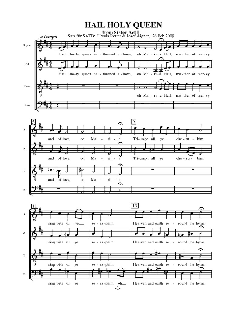 Hail Holy Queen SATB Sheet Music | PDF