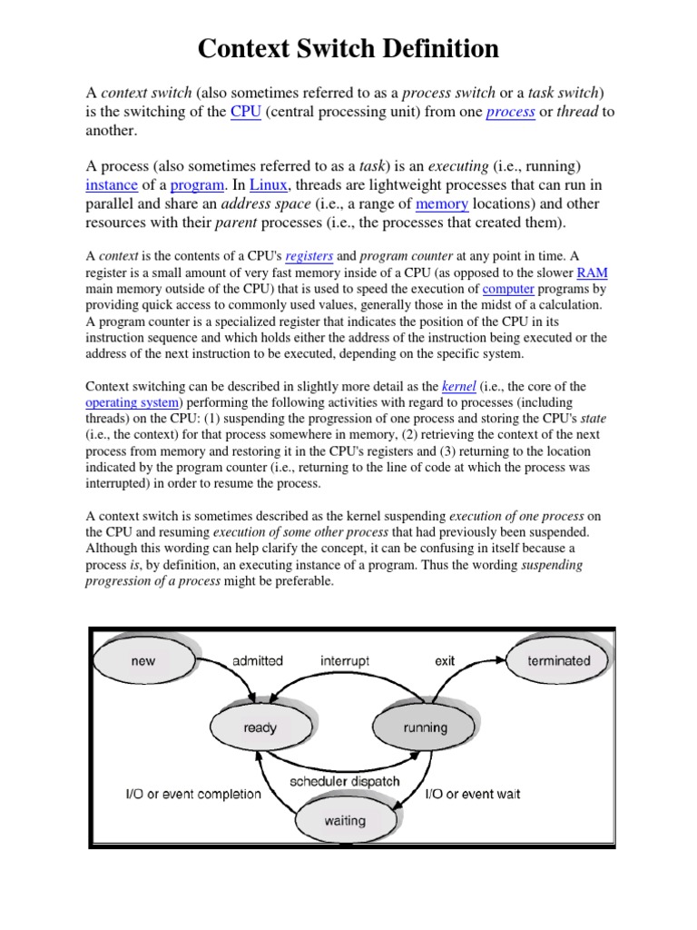 Context Switch Definition | PDF | Computers