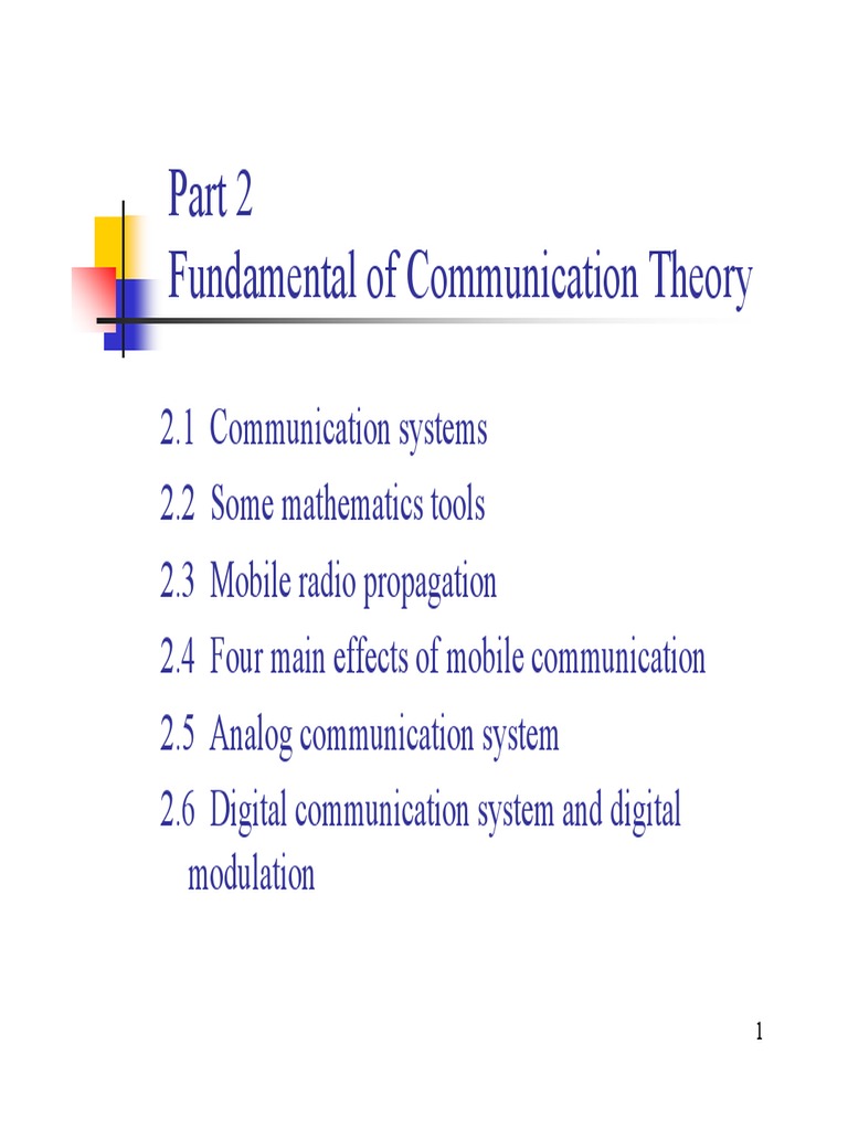 Fundamentals of Communication Theory | PDF | Orthogonal Frequency ...