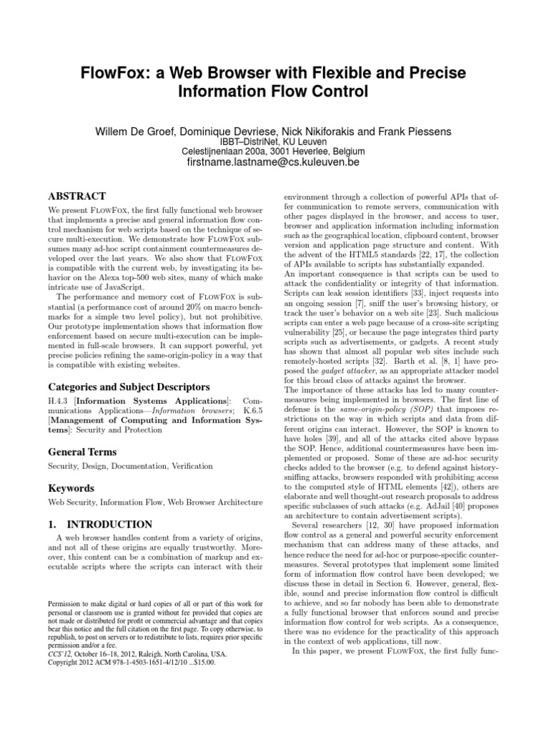Flowfox Browser Ccs 12 PDF | PDF | Http Cookie | World Wide Web