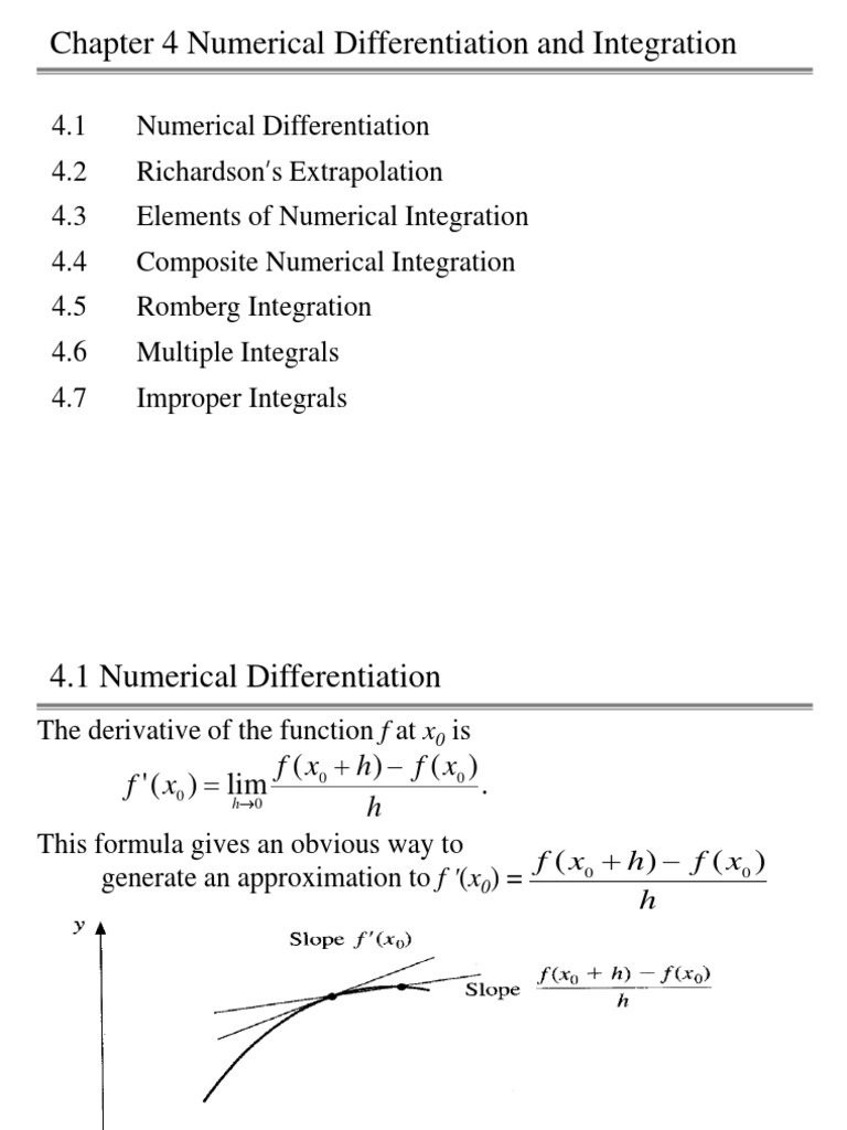 Chapter 4 Numerical Differentiation and Integration | PDF | Integral ... Chapter 4 Numerical Differentiation and Integration | PDF | Integral ...