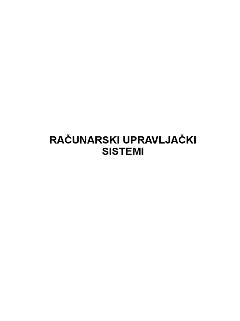 Racunarski Upravljacki Sistemi | PDF