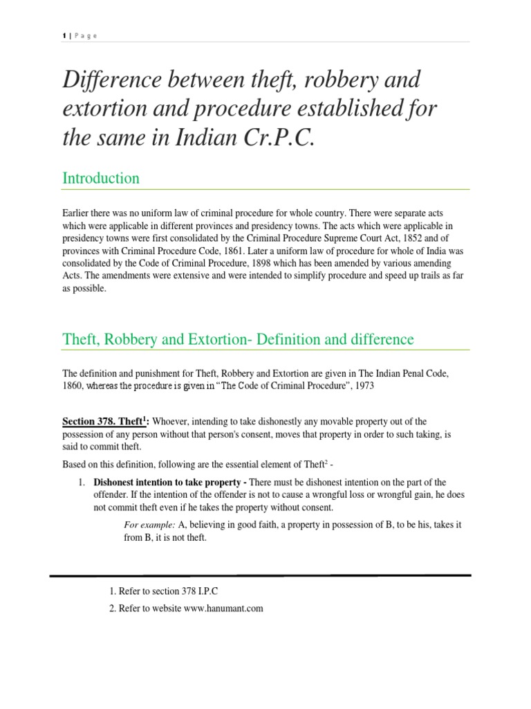 Theft, Robbery, and Extortion Explained | PDF | Plea | Arrest
