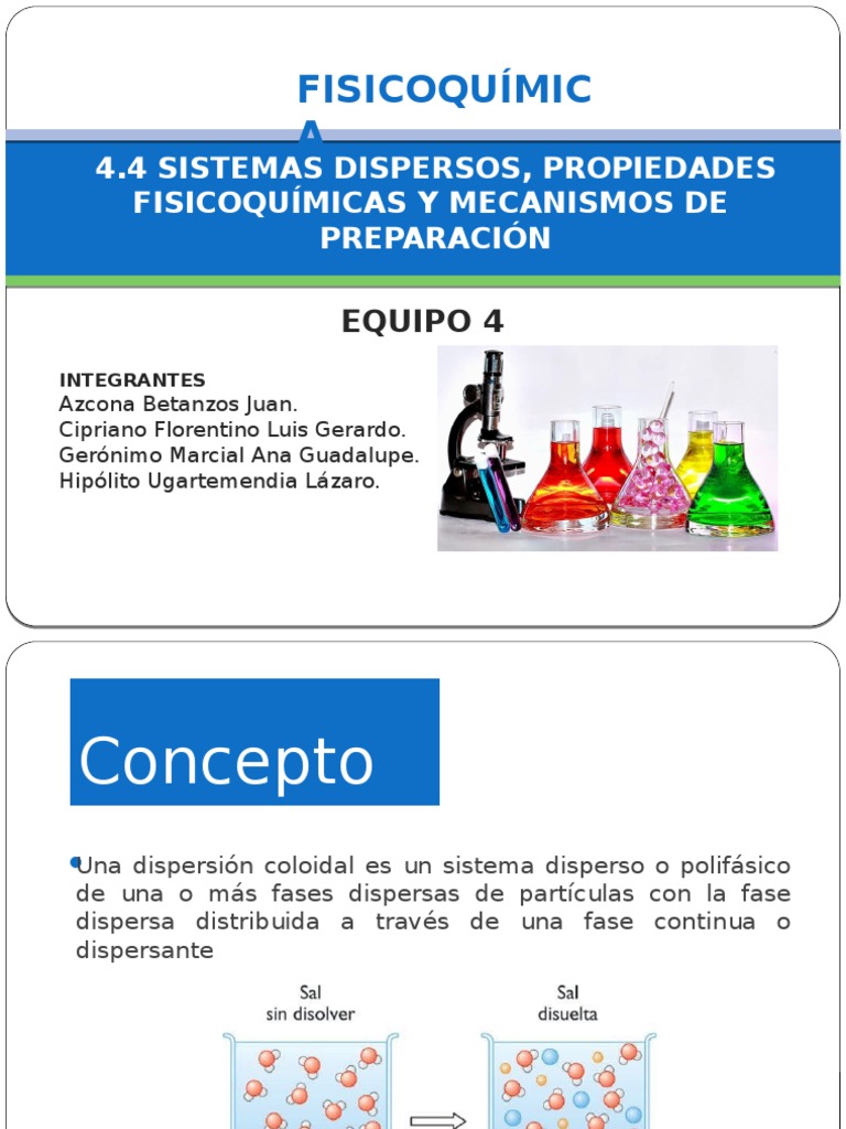 4 4 Sistemas Dispersos Propiedades Fisicoquimicas y Mecanismos de Preparacion PDF | Descargar ...