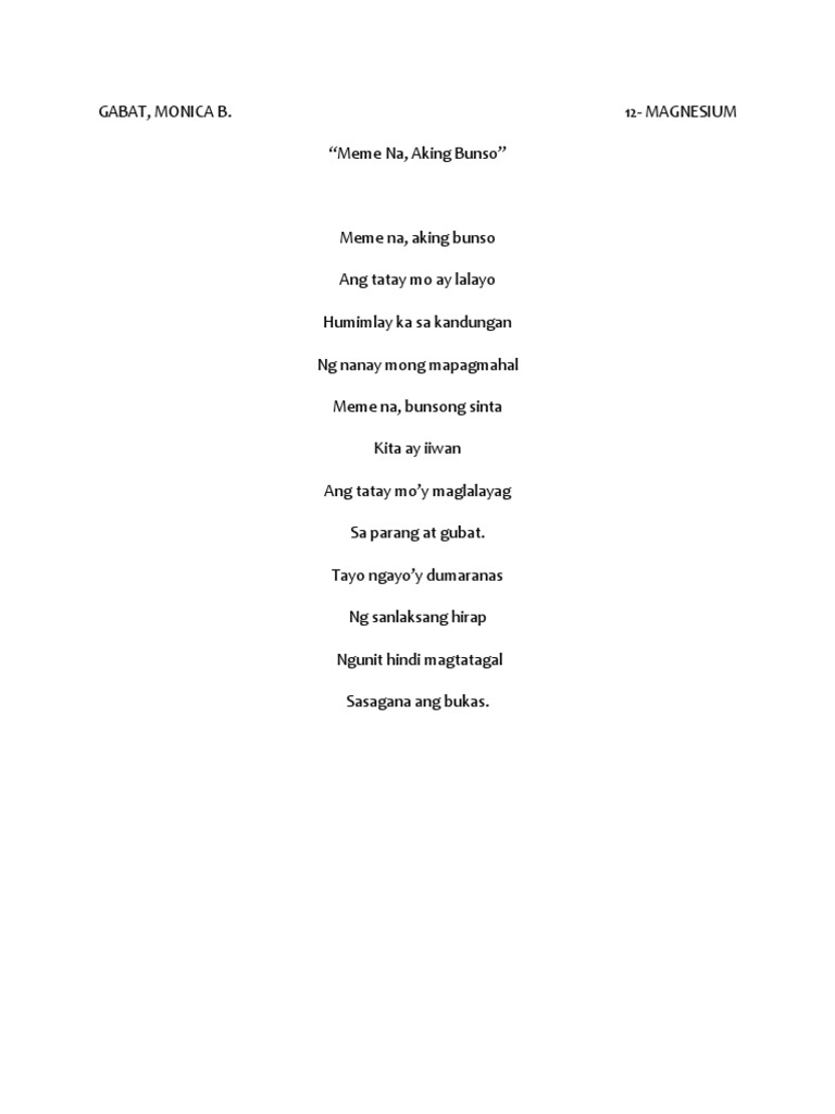 Gabat Poem Anthology | PDF | Lullabies | Entertainment (General)