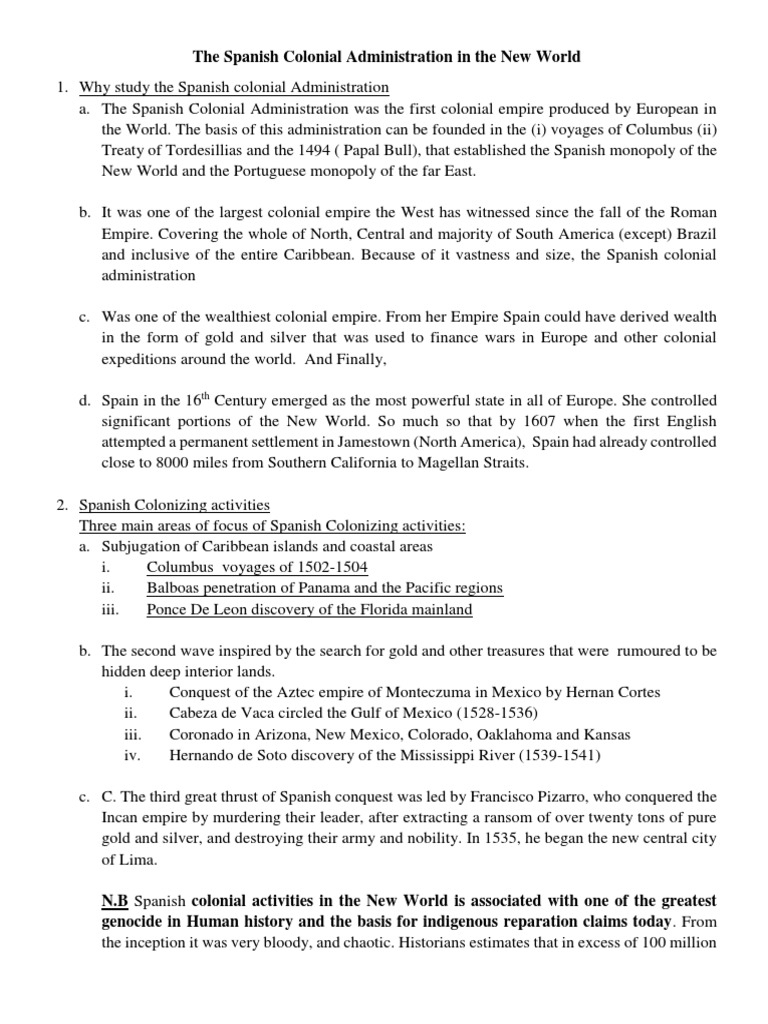 The Spanish Colonial Administration in the New World | New Spain ...