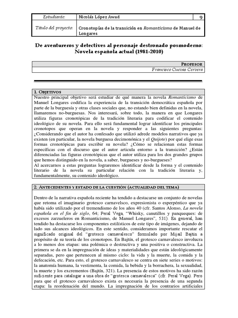 Proyecto de Investigación Novela Española Actual | PDF | Novelas | Autor