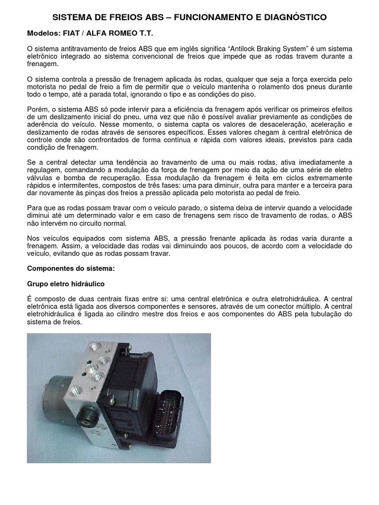 ABS (Funcionamento e Diagnóstico) | PDF | Freios ABS | Freio